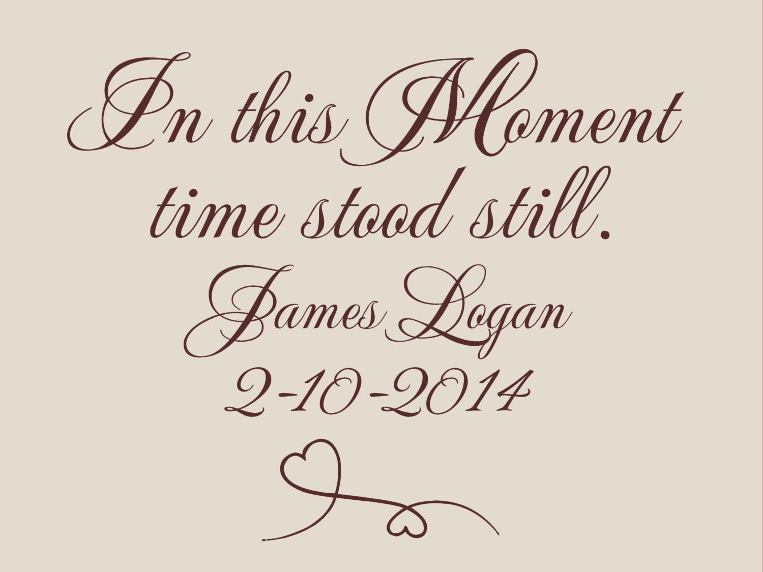 In This Moment Wall Decal Personalized With Name Date of - Etsy