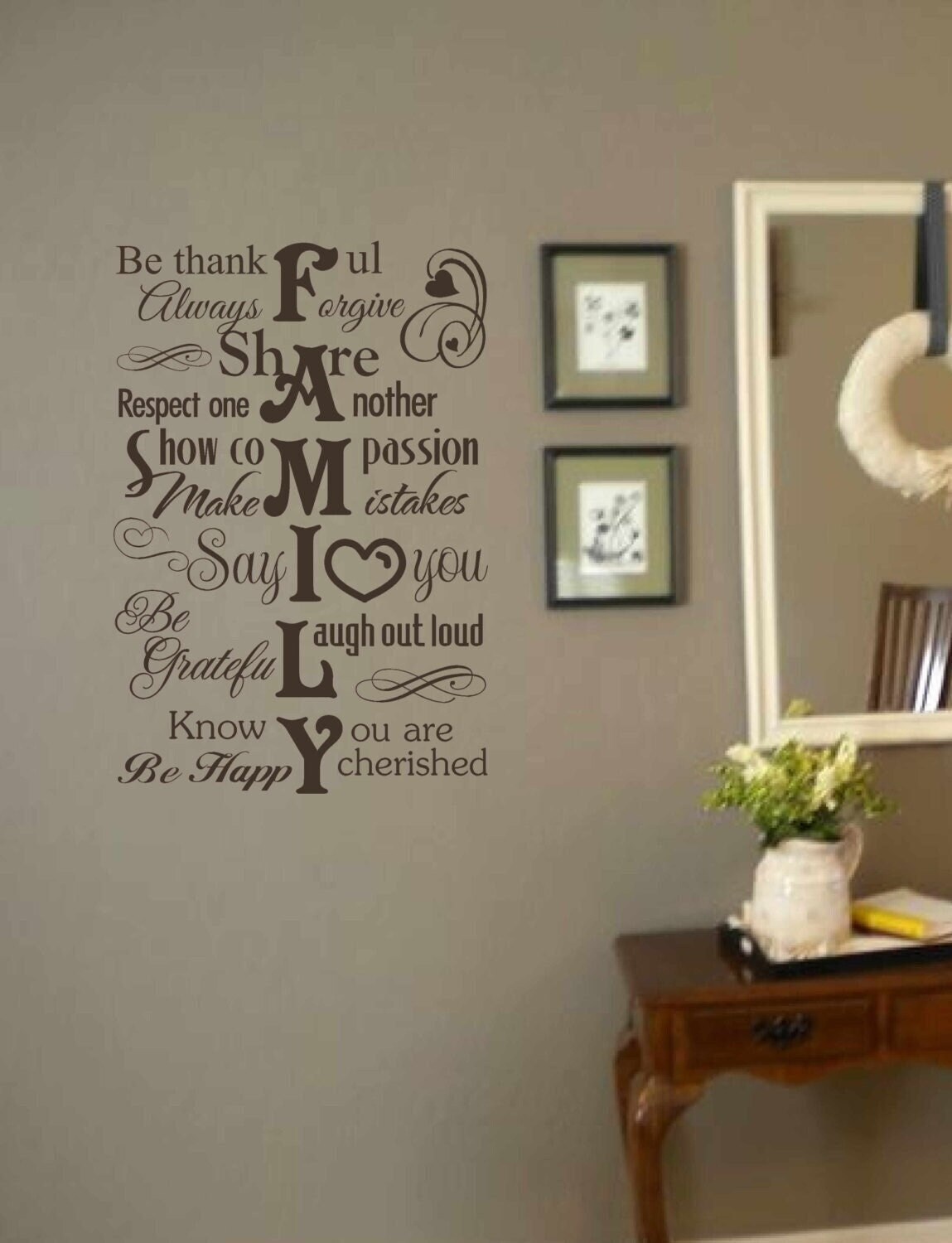 Family Wall Decal Family Wall Decor Vinyl Wall Decal | Etsy