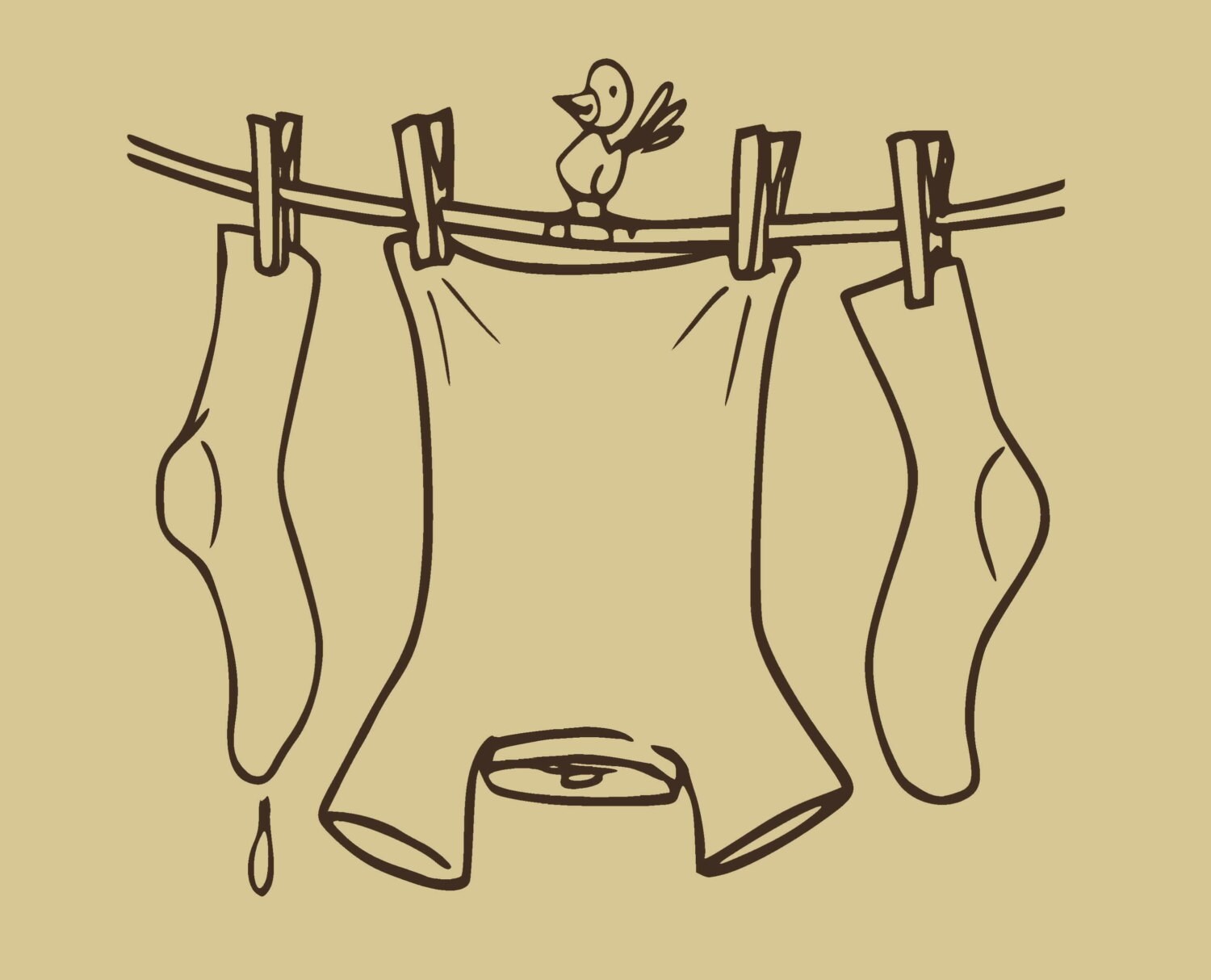 Laundry Room Decor Wall Art Cute Clothes Line With Bird - Etsy