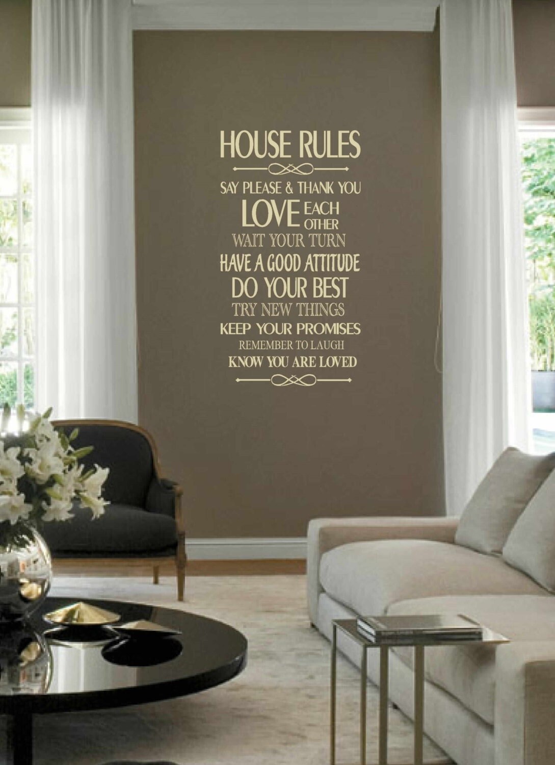 House Rules Wall Decal Entryway Wall Decal Vinyl Wall - Etsy