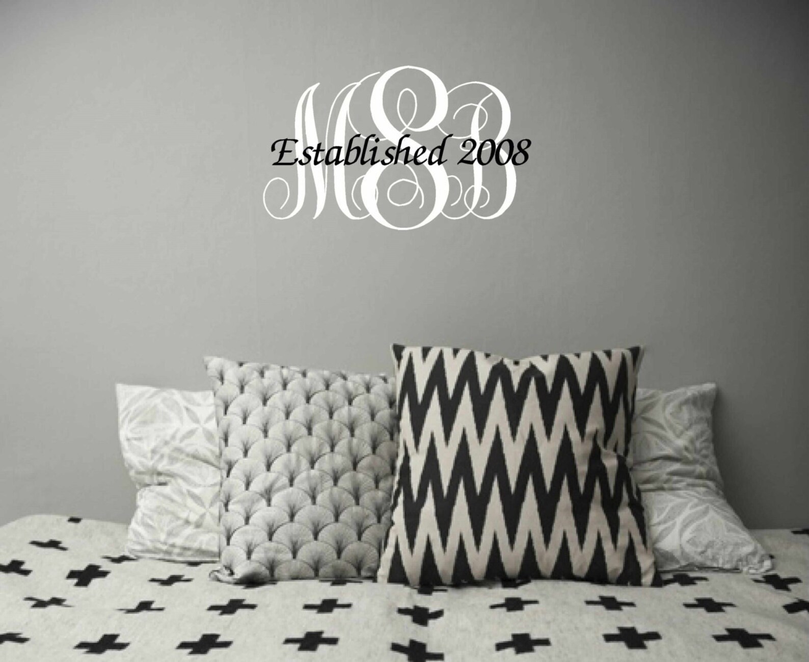 Monogram Wall Decal Personalized Wall Decal Bedroom Wall - Etsy