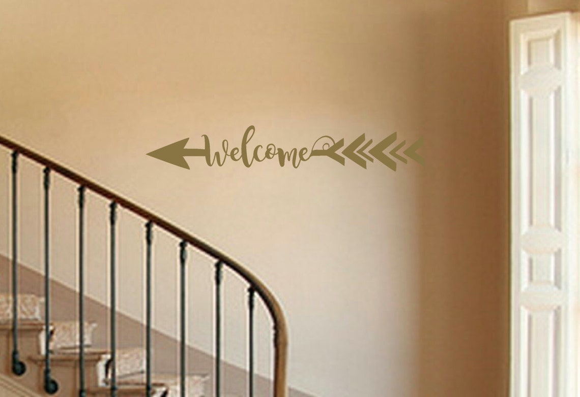 Welcome Door Decal Welcome Arrow Wall Decal Welcome Decal - Etsy