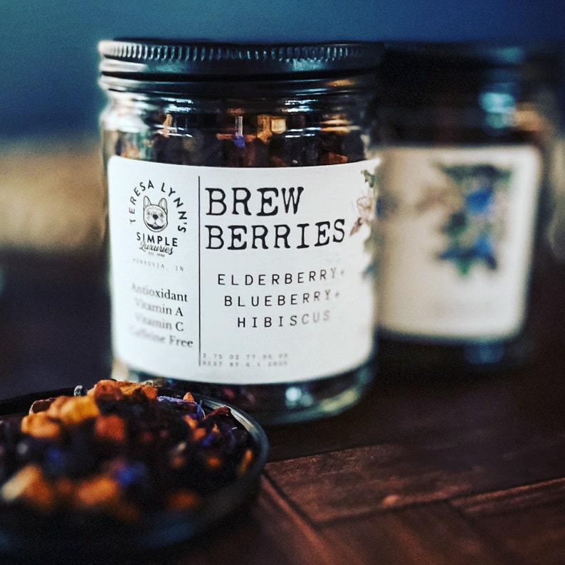 Brew Berries-organic Blueberry Elderberry Tea - Relaxing Caffeine-free ...