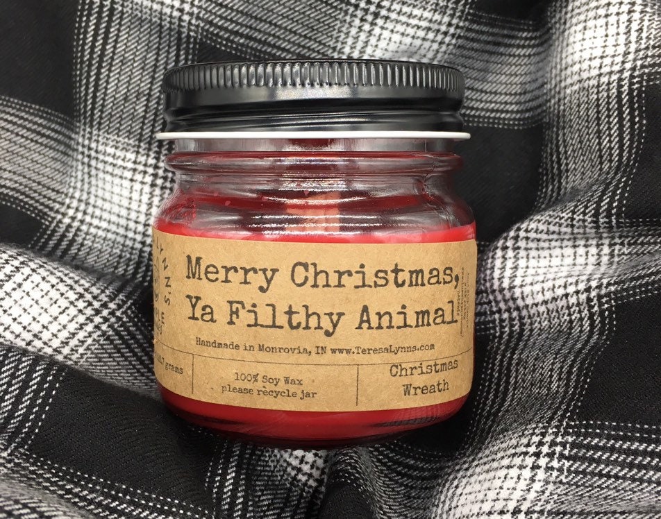 Merry Christmas, Ya Filthy | funny Christmas candle | Balsam | Berry ...