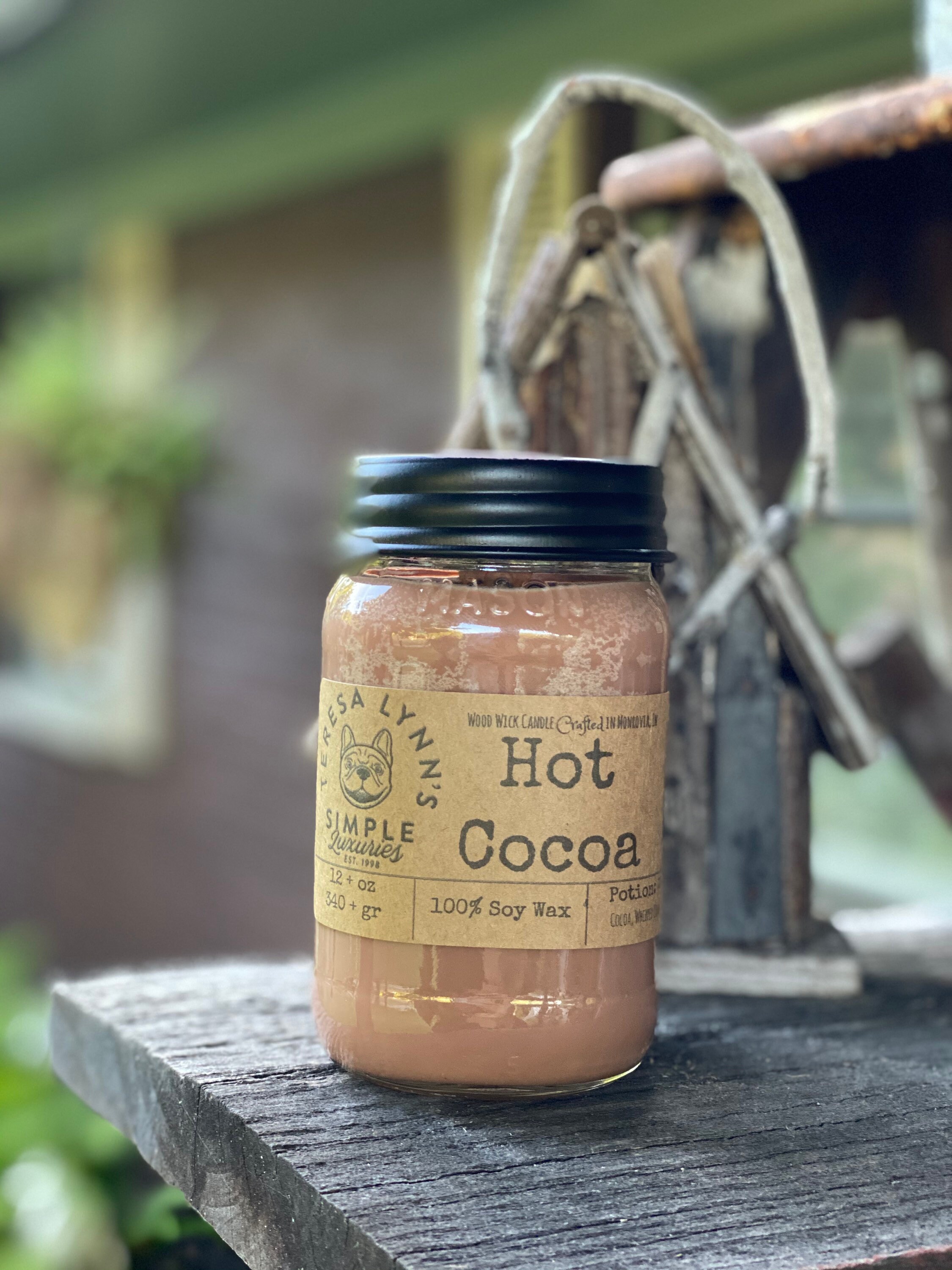 Hot Cocoa, scented Candle, long burning candle, soy candle, cocoa, wood ...