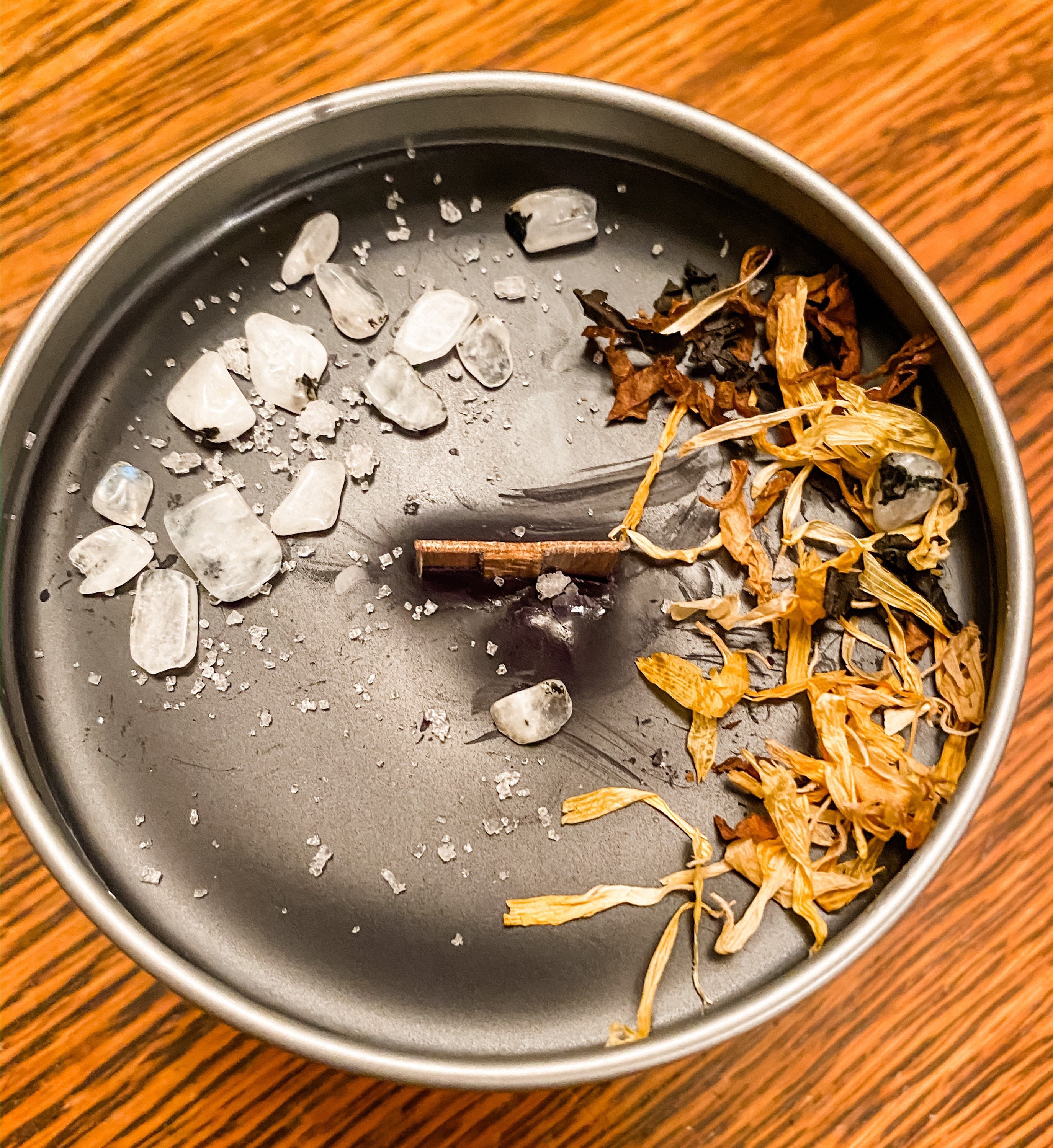 Snow Moon, candle, smudge, , Stone, flower, herb, Himalayan salt ...