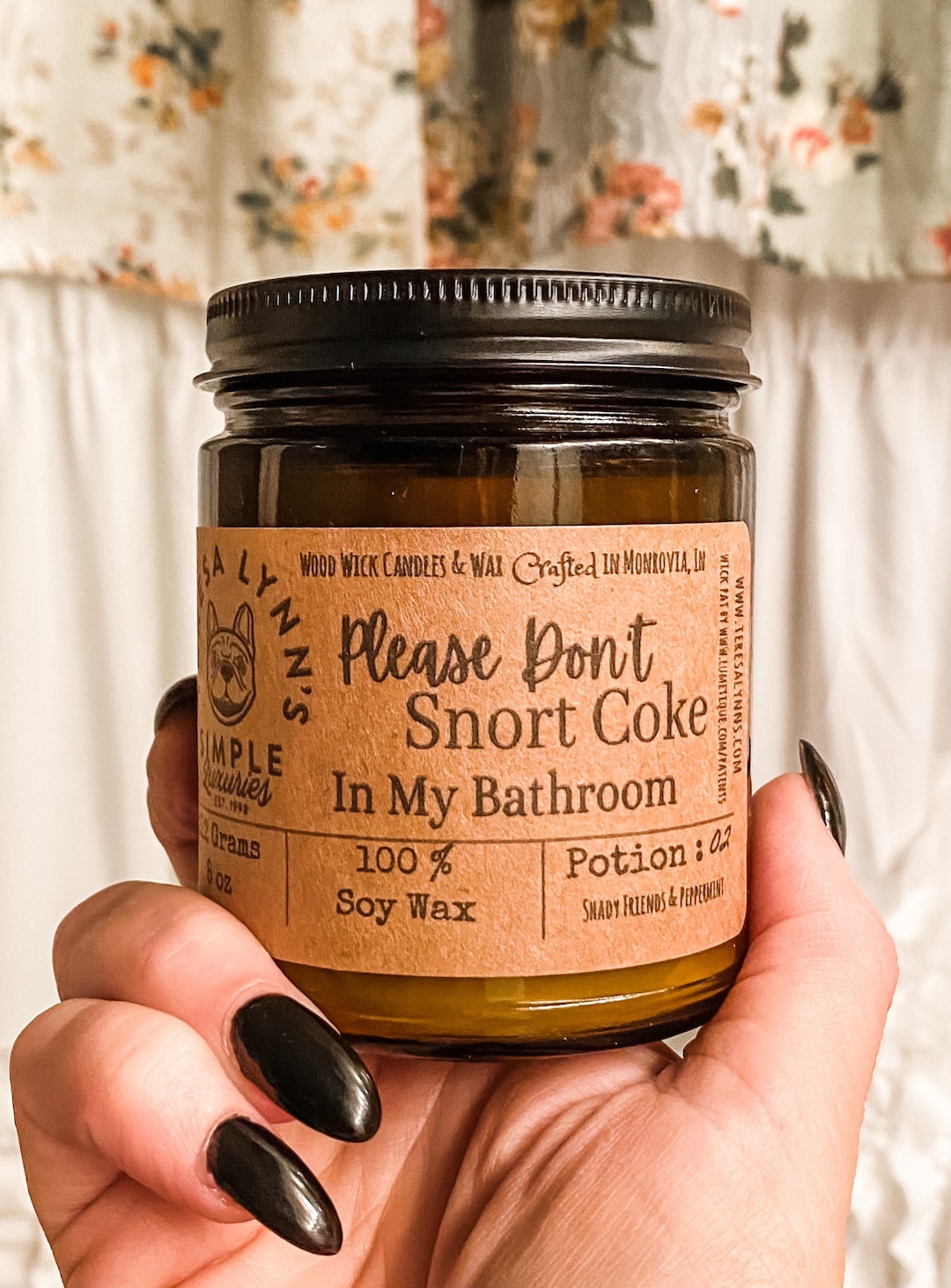 Please Don't Snort Coke in My Bathroom Candle Hilarious Wooden Wick Soy ...