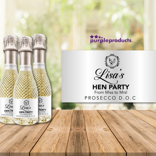 Personalised Mini Hen Do Party Prosecco Bottle Labels Any - Etsy UK