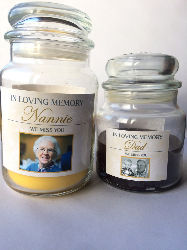 Personalised Photo Memorial Loss Remembrance Candle Label | Etsy UK