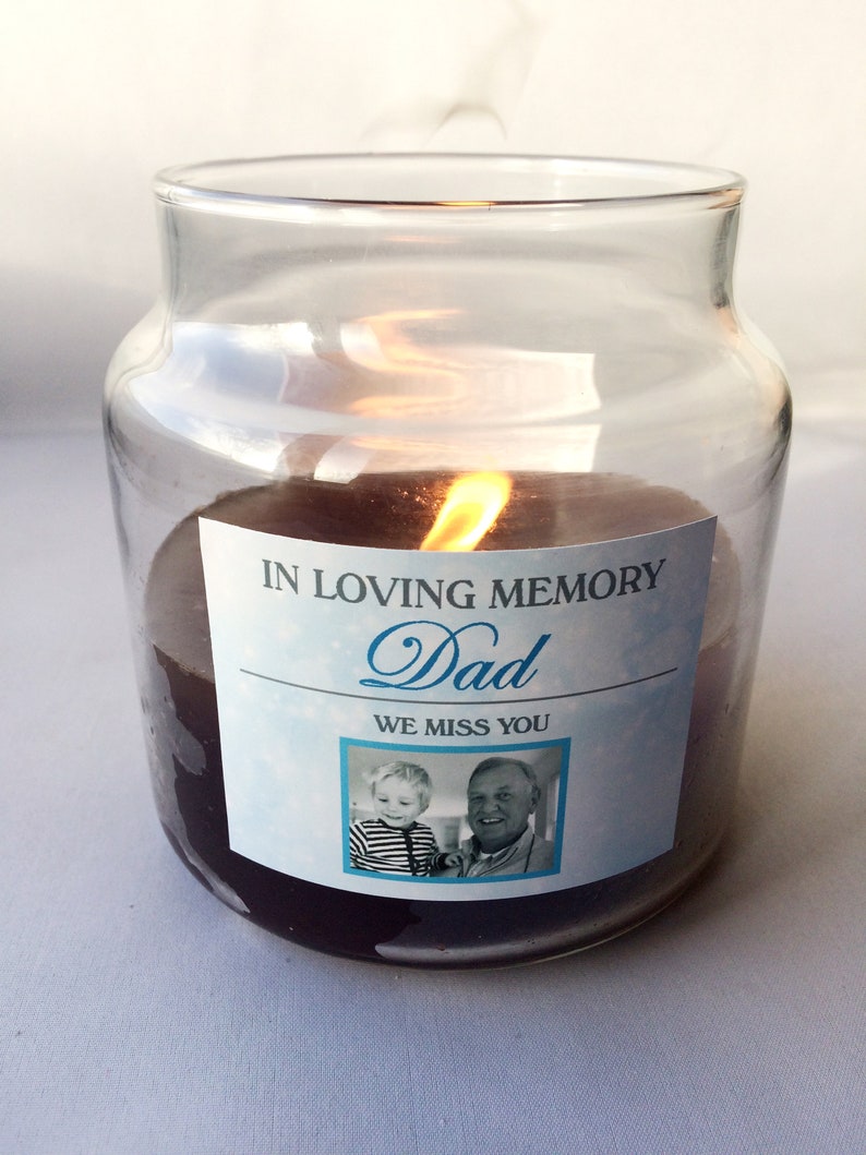 Personalised Photo Memorial Loss Remembrance Candle Label - Etsy UK