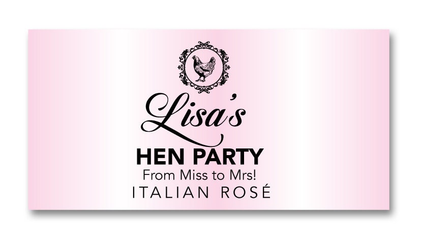 Personalised Mini Hen Do Party Prosecco Bottle Labels Any Name. White ...