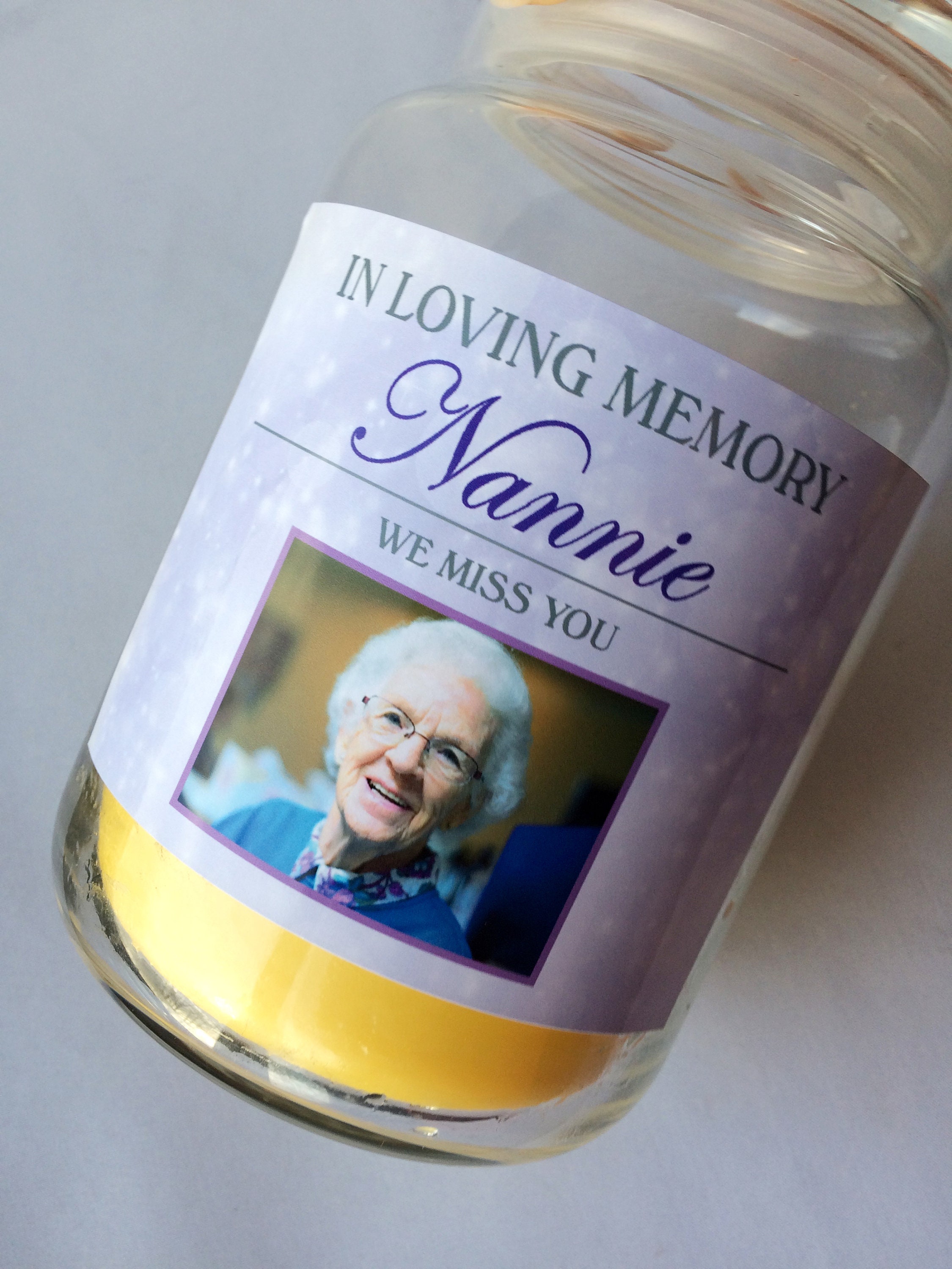 Personalised Photo Memorial Loss Remembrance Candle Label | Etsy UK