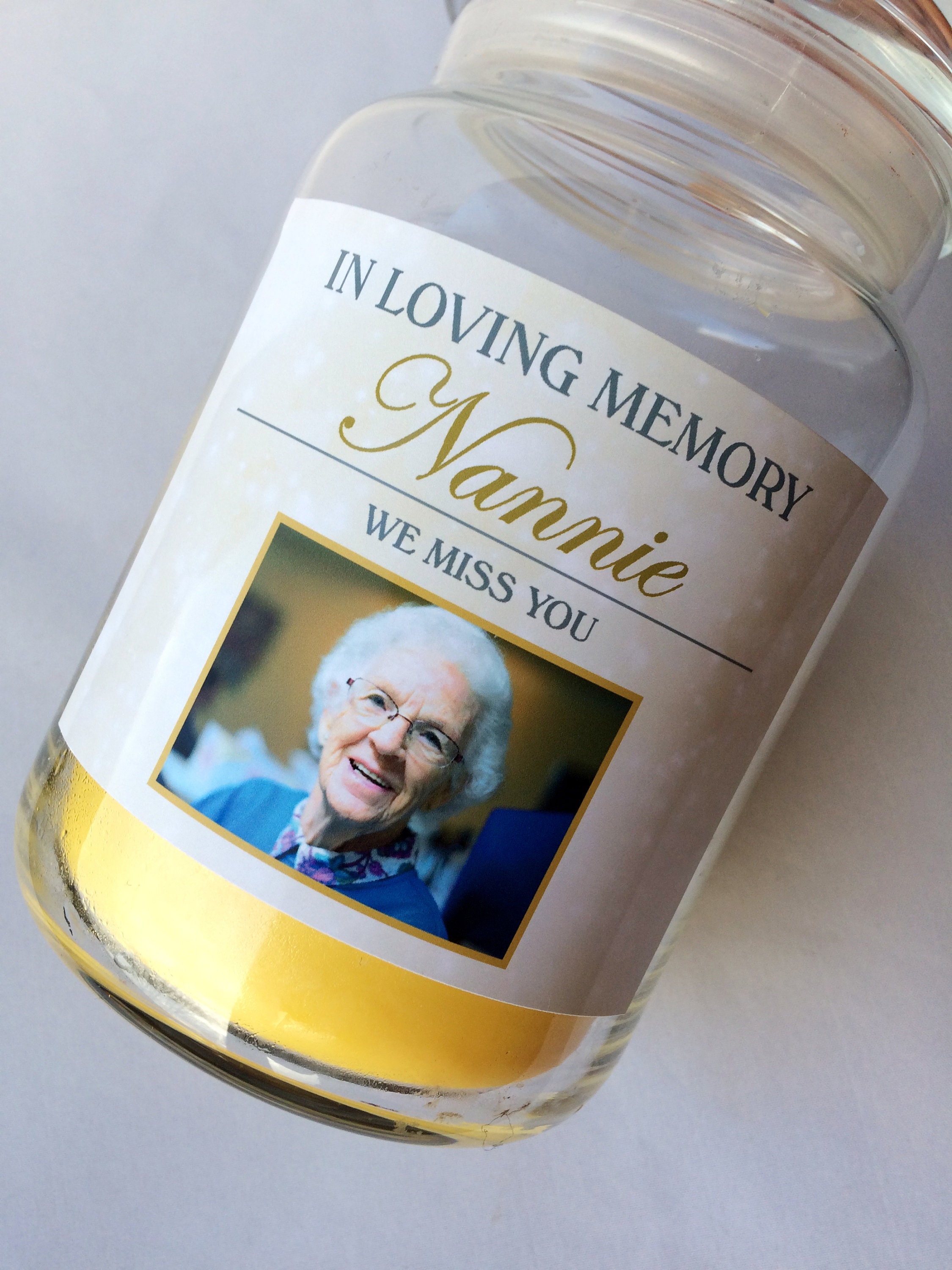 Personalised Photo Memorial Loss Remembrance Candle Label - Etsy UK