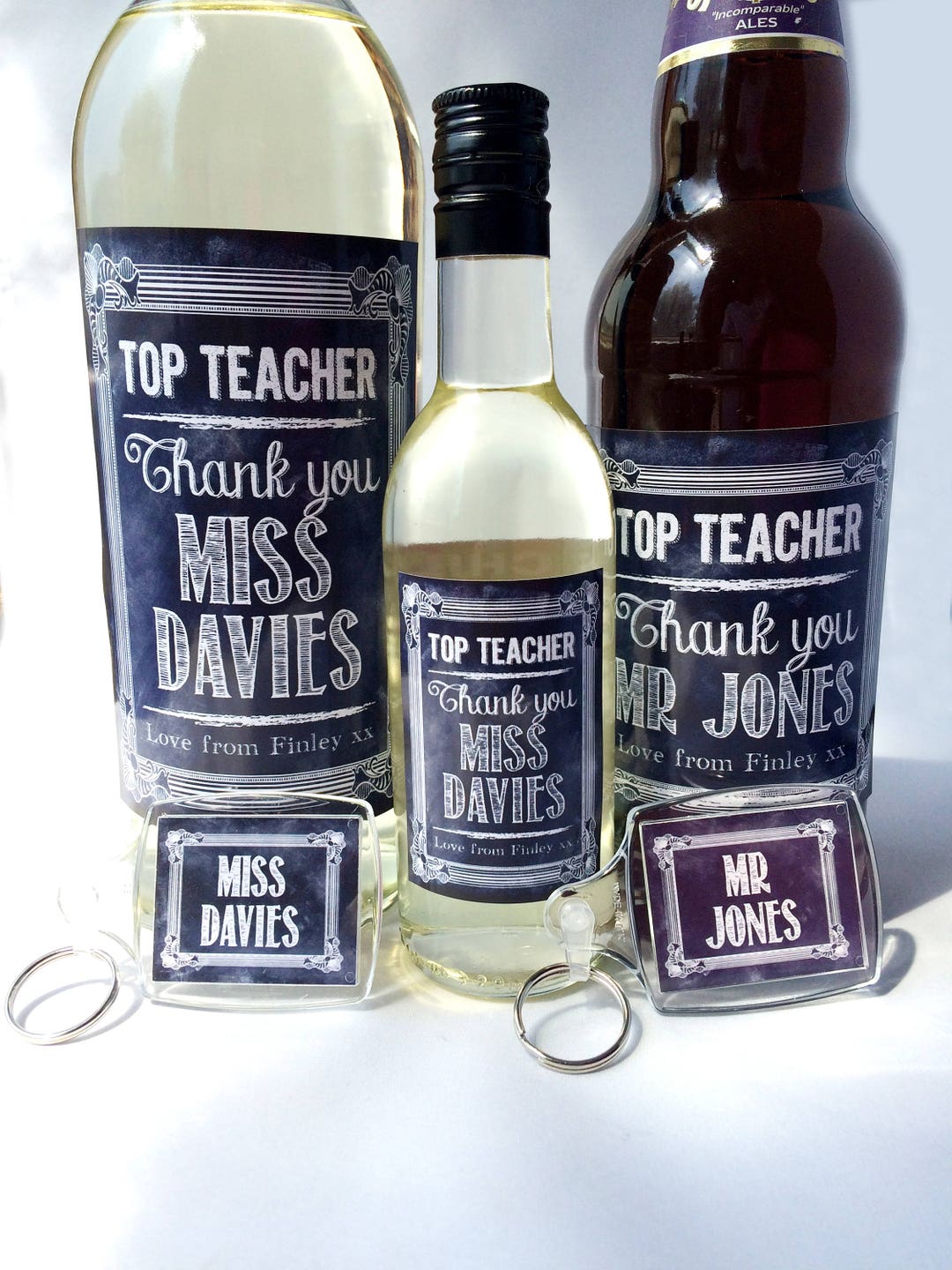 Personalised Chalkboard Thank You Teacher, Childminder, Wine, Beer ...