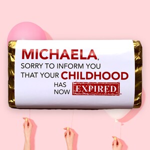 Personalised 18th Birthday Galaxy Chocolate Wrapper/bar, Fits 110g Bars ...