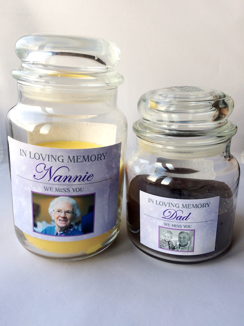 Personalised Photo Memorial Loss Remembrance Candle Label | Etsy UK