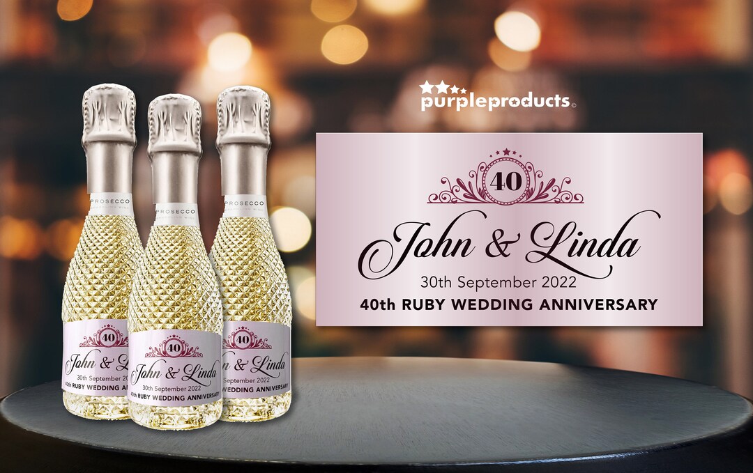 Personalised 40th Ruby Wedding Anniversary Party Celebration Mini ...
