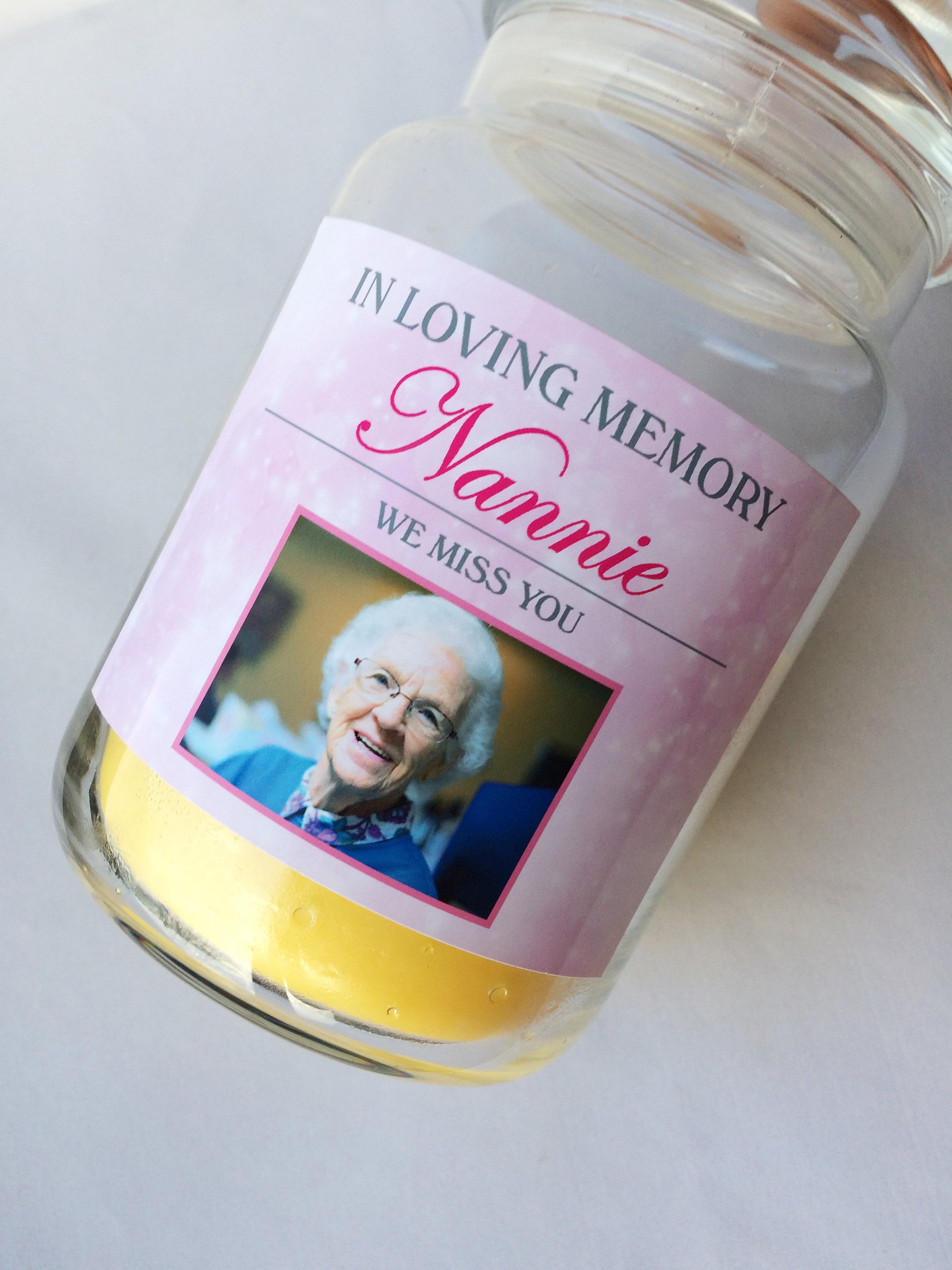 Personalised Photo Memorial Loss Remembrance Candle Label | Etsy UK
