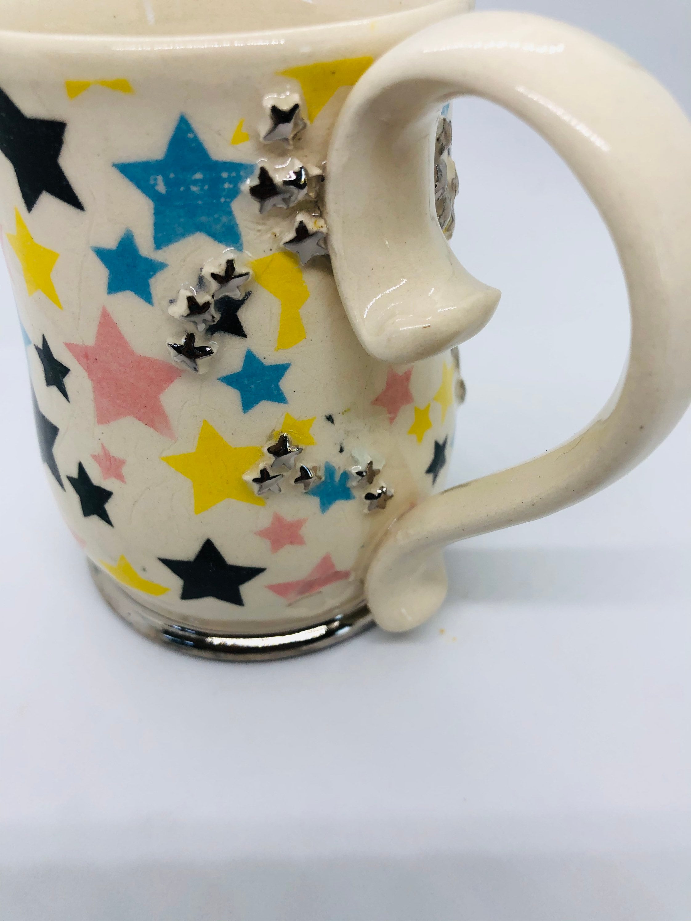 Colorful and silver stars mug | Etsy