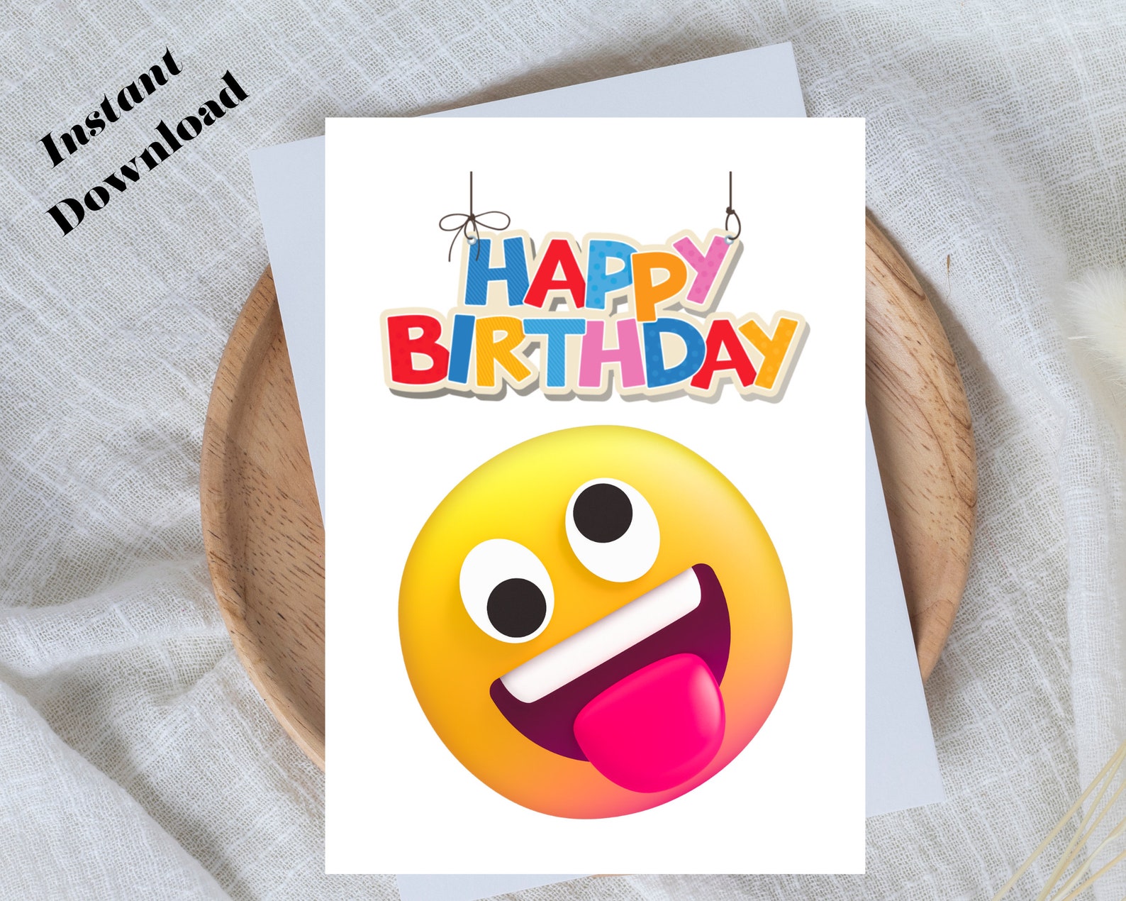 Happy Birthday Smiley Happy Birthday Card Mini Greeting - Etsy