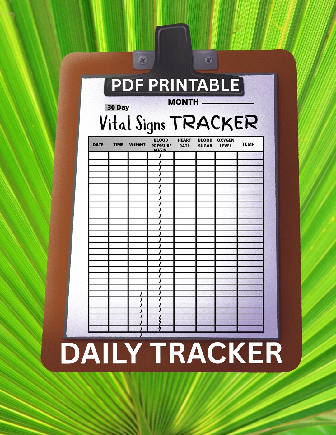 30 Day Vital Signs Tracker 4, Vital Signs Printable Tracker, Daily ...