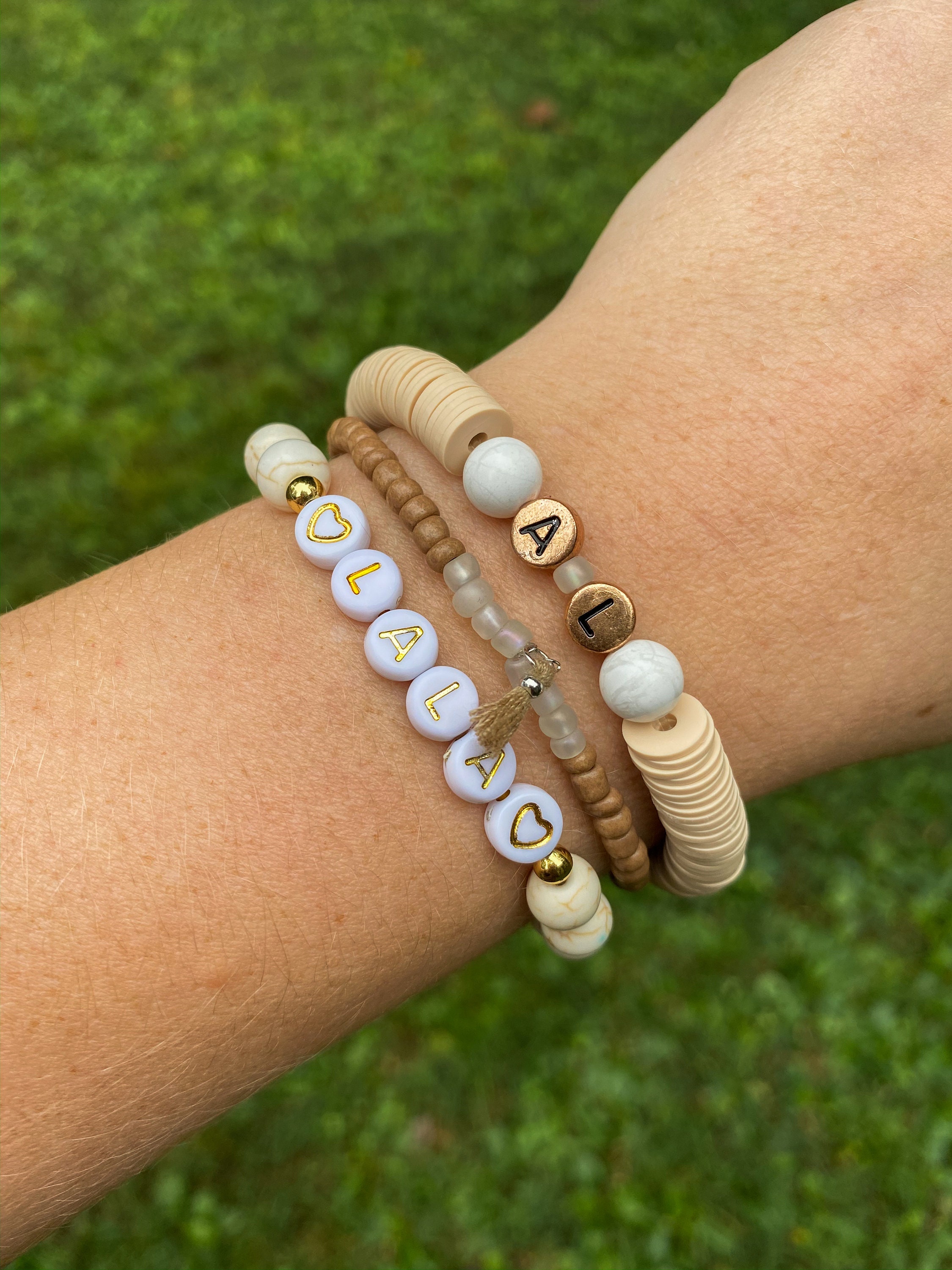 Nom Personnalis Bracelet Perl Bundle 3 Bracelet Pack Etsy