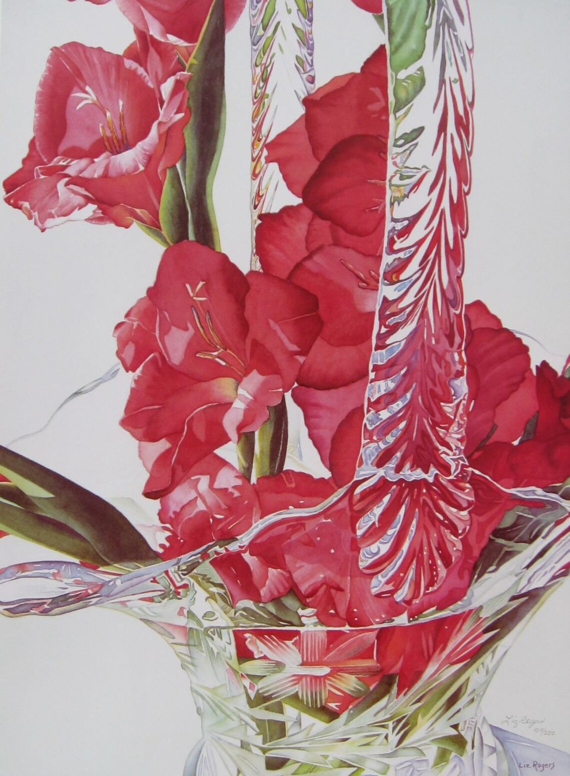 RED GLADS - Red Floral Art Print - Gladiolas Floral Art - Etsy