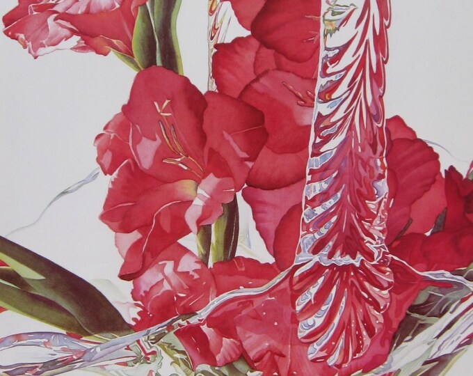 RED GLADS - Red Floral Art Print - Gladiolas Floral Art - Etsy