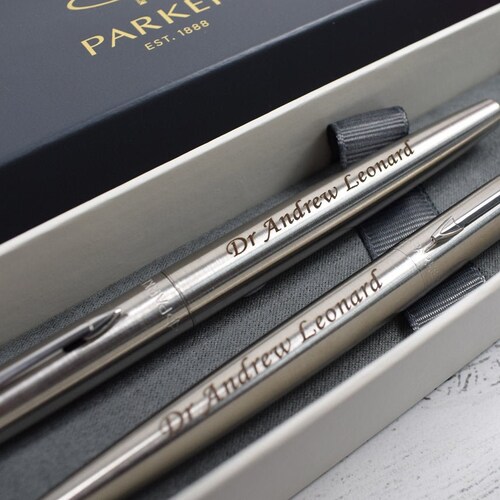 Personalised Pen Set Engraved Pen Stainless Steel Parker - Etsy UK Personalised Pen Set Engraved Pen Stainless Steel Parker - Etsy UK