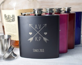 Personalized Initials Flask, Wedding Flask, Personalized Wedding Gift ...