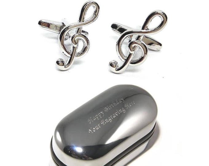 Music Teacher Musical Note Treble Clef Cufflinks & Engraved - Etsy