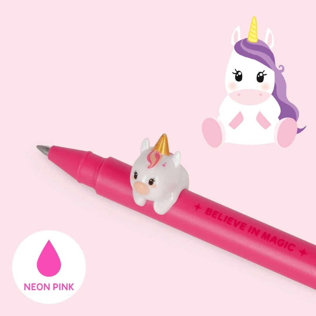 Legami Lovely Friends Unicorn Gel Pen, Pink Ink, Unicorn Pen, Cute ...