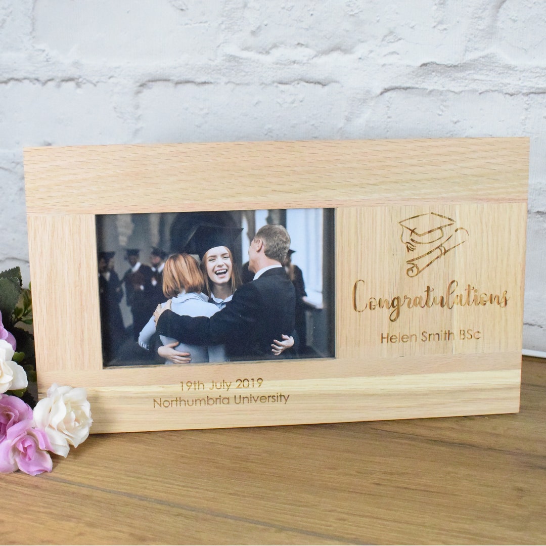 Personalised Photo Frames, Personalised Picture Frames, Solid Oak 6 X 4 ...