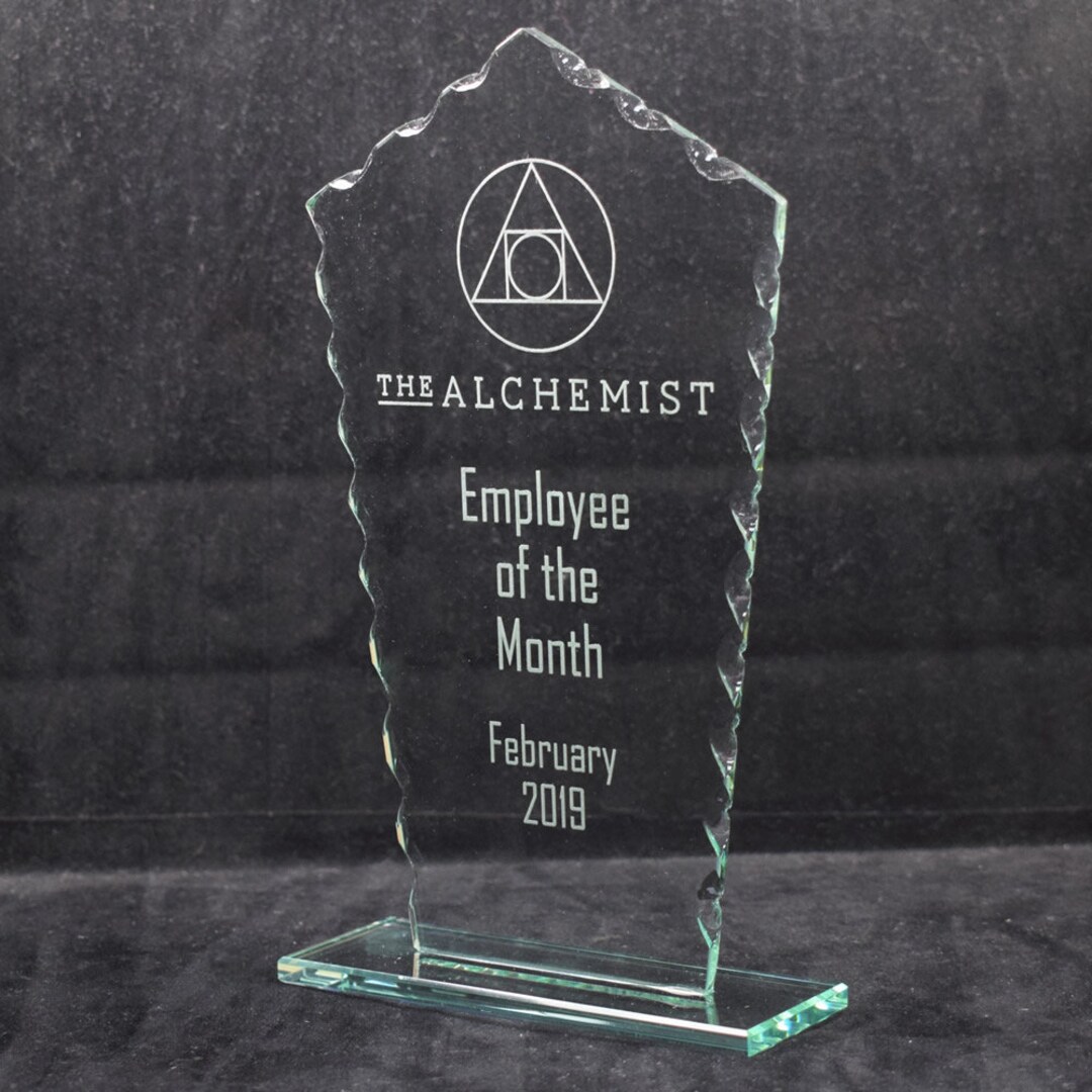 Personalised Engraved Defender Jade Glass Award Corporate Trophy Award ...