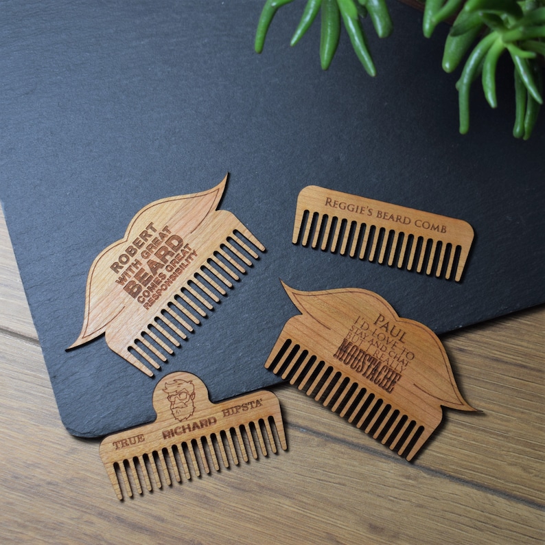 Custom Engraved Laser Cut Beard Comb Wooden Comb Mens Gift - Etsy