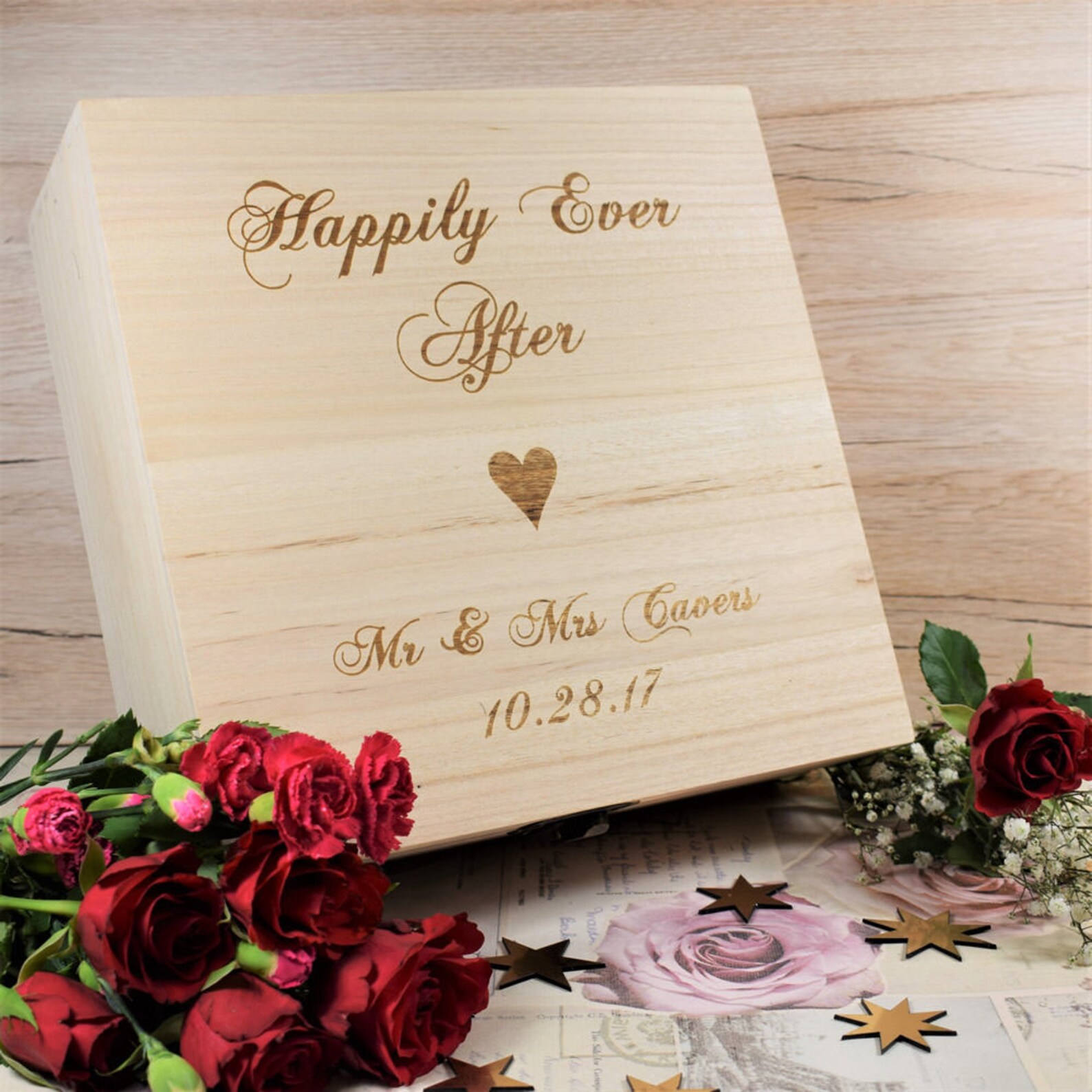Bespoke, Engraved Wedding Memories Box Happily Ever After Memory Box ...