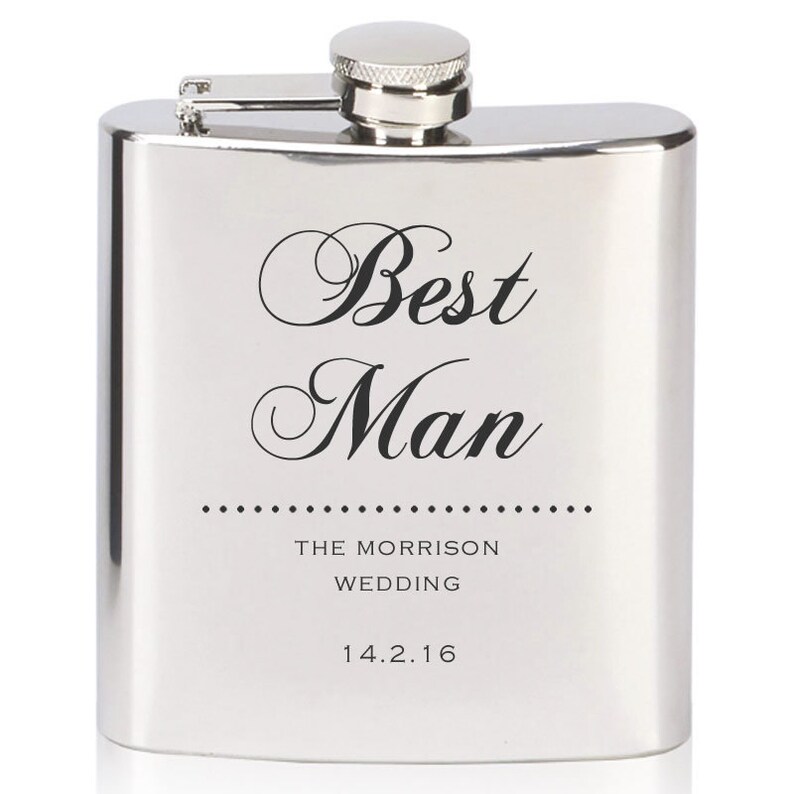 Mens Classy Personalised Wedding Day Hip Flask for Ushers | Etsy
