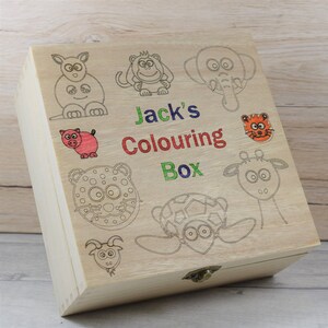 Personalised Animals Children's Colouring in Box - Colouring In ...