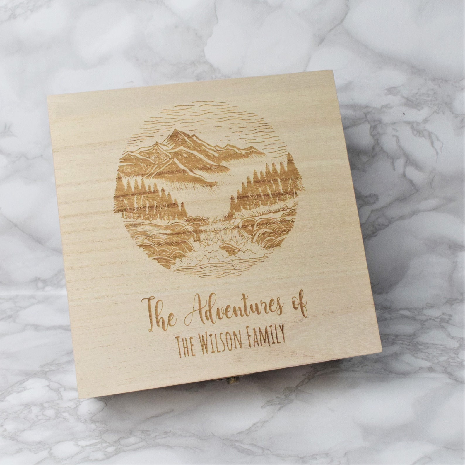 Engraved & Personalised Wooden Adventure Box Family Memory - Etsy UK