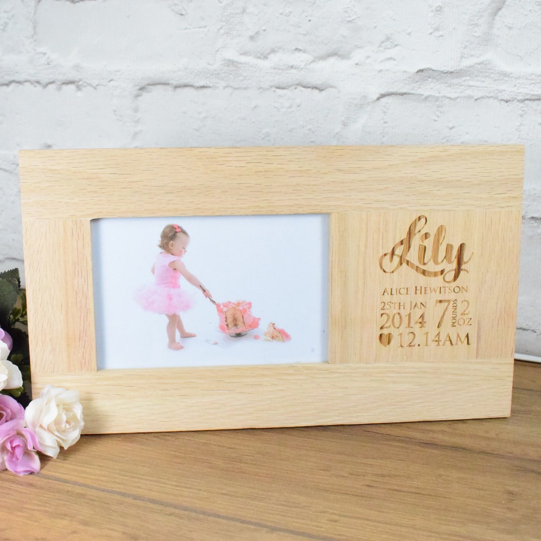 Personalised Photo Frame, Baby Photo Frame Newborn Gifts, Memory ...