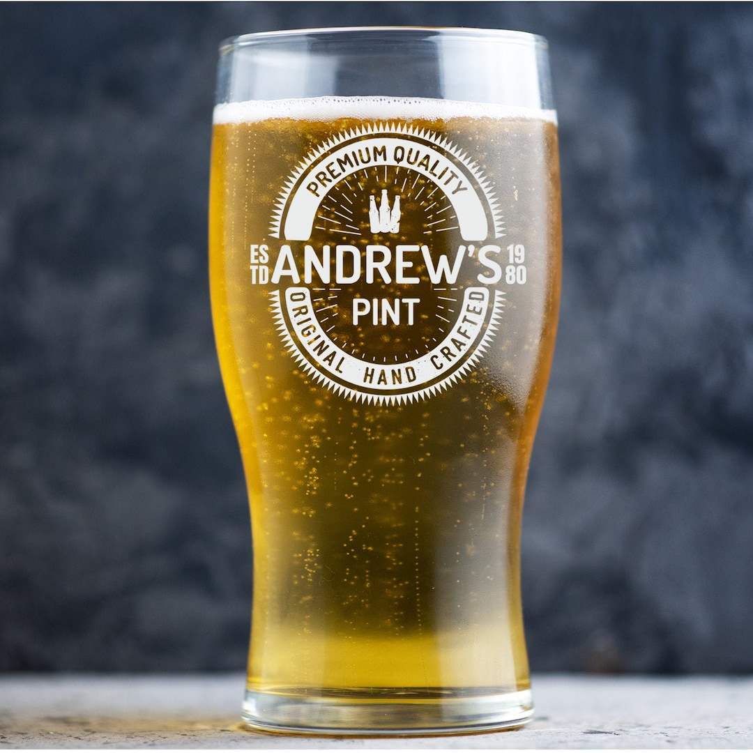 Personalised Pint Glasses, Custom Beer Glass, Engraved Pint Glass ...
