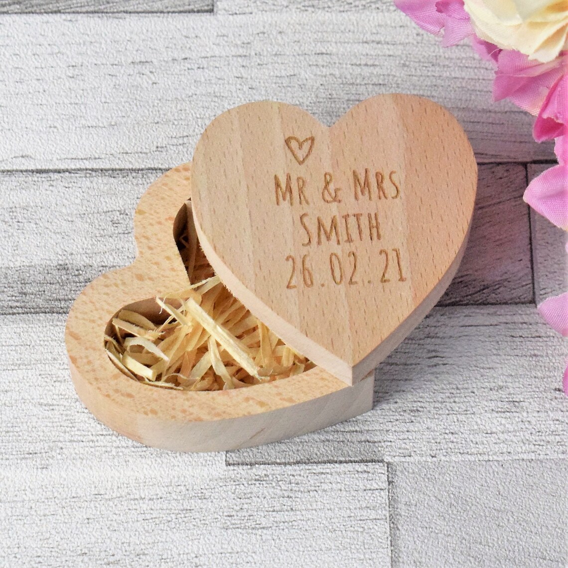 Personalised Wedding Ring Box Engraved Wedding Ring Box | Etsy UK