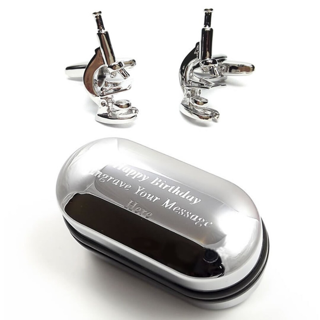 Scientific Microscope Scientists Cufflinks (X2AJ428) & Engraved Gift ...