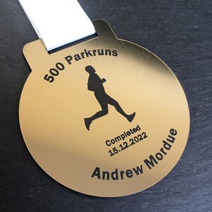 Personalised Acrylic Medal, Sports Medal, Engraved, Hiking, Running ...