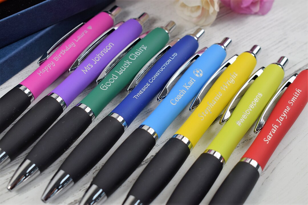 Personalised Pen, Engraved Pen, Engraved Metal Contour Ballpoint Pen ...