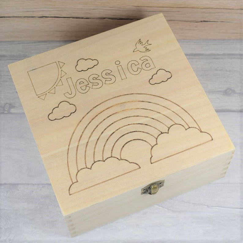 Personalised Children's Colouring in Box With Rainbow - Etsy UK