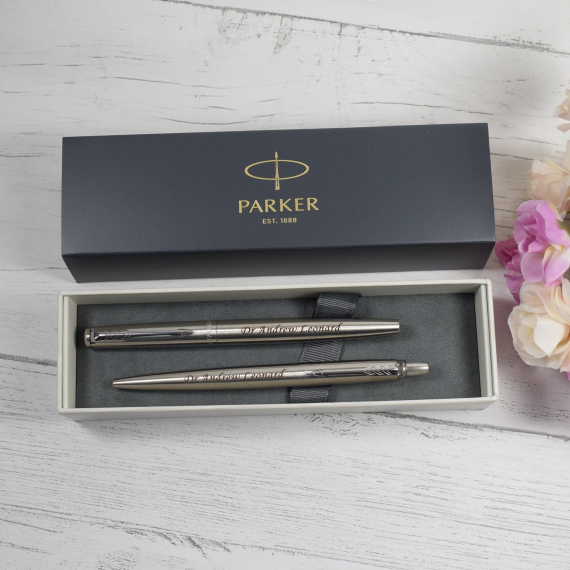 Personalised Pen Set Engraved Pen Stainless Steel Parker - Etsy