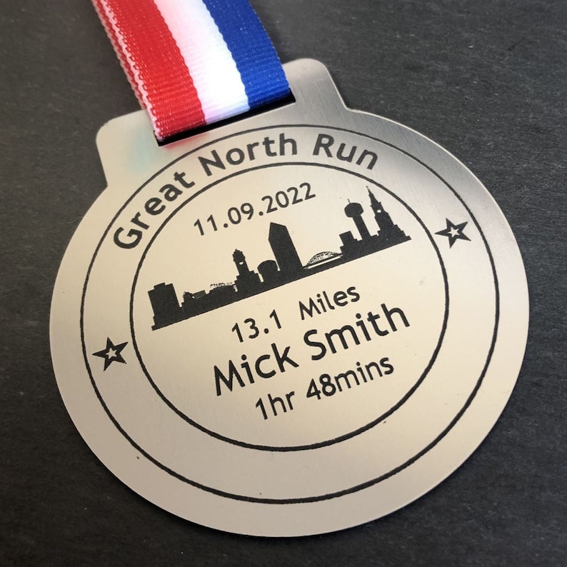 Personalised Acrylic Medal, Sports Medal, Engraved, Hiking, Running ...