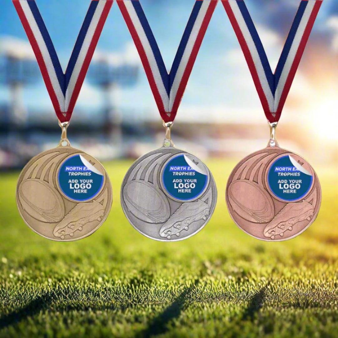 Personalised Rugby Medals With Ribbon, FREE ENGRAVING, Add Your Own ...