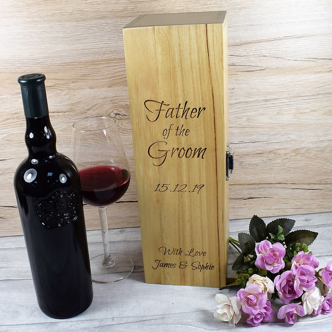Wedding Wine Box / Personalised Wedding Wine Box Wood , Wooden Wine ...